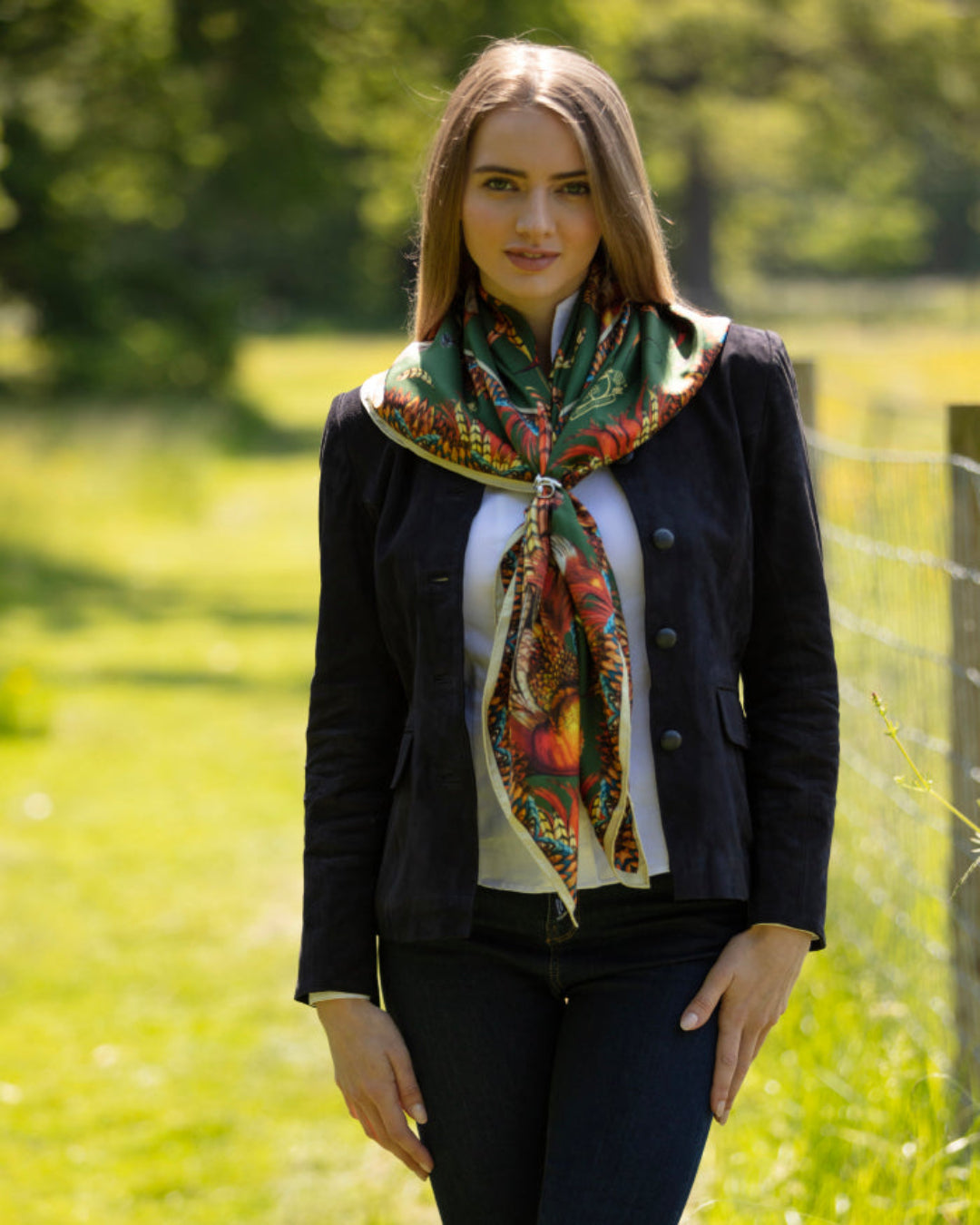 Heads or Tails Khaki Large Square Silk Scarf | Field Traditions