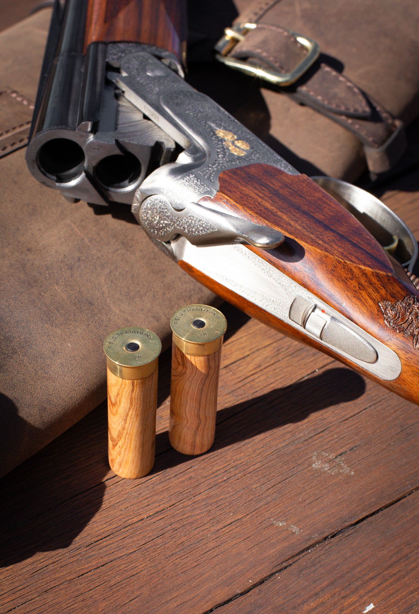 Field Traditions Snap Caps: Brass & Olive Wood, 12/20/28 Bore